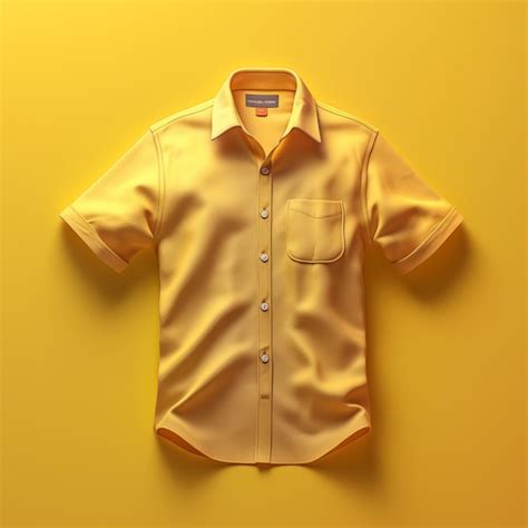 Premium Ai Image Yellow Shirt With Cut Out On Yellow Background 3d