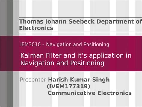 Kalman Filter Presentation Pdf