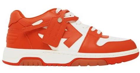 Off White C O Virgil Abloh Leather Sneakers Out Of Office In Orange For