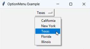 How To Create An OptionMenu In Python Tkinter
