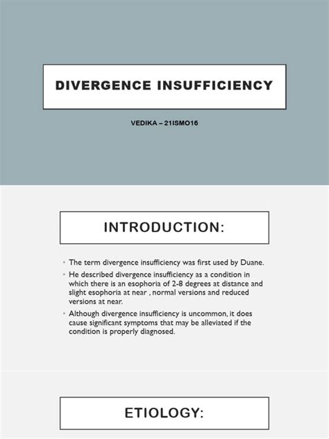 Divergence Insufficiency Pdf