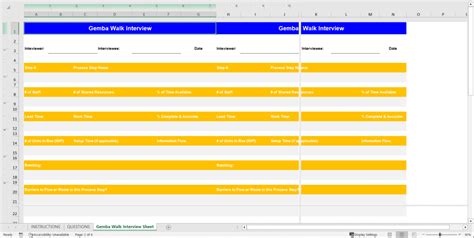 Gemba Walk Template Excel