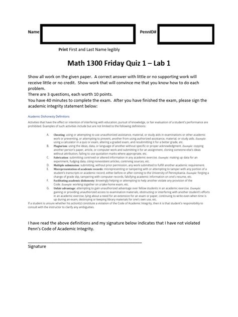 Quiz 1 Lab 1 Solutions 1 Pdf Academic Dishonesty