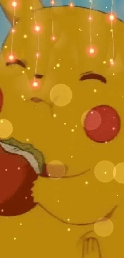 Cute Pikachu Eating Wallpaper Free Download