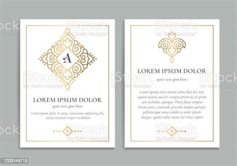 Desain Kartu Undangan Mewah Emas Dan Putih Template Ornamen Vintage