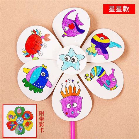 風車 手工彩繪 現貨 塗色組合 兒童手作材料包 幼兒園美勞動手做 親子互動紀念 蝦皮購物