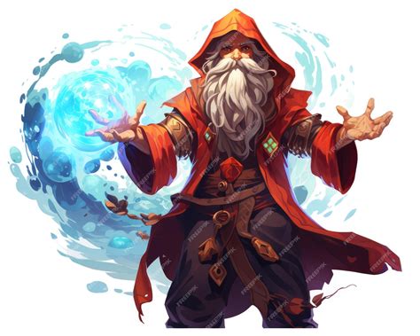 2d векторный мультяшный игровой персонаж мистический друид иллюстрация