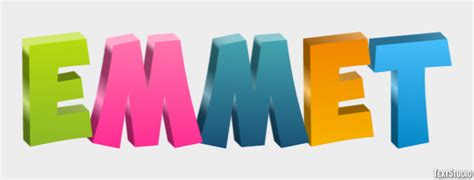 Emmet Text Effect And Logo Design Name