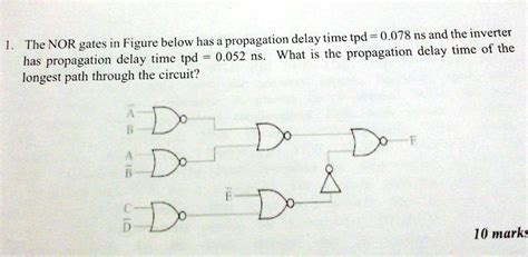 1 The Nor Gates In Figure Below Has A Propagation Delay Time Tpd 0078 Ns And The Inverter Has