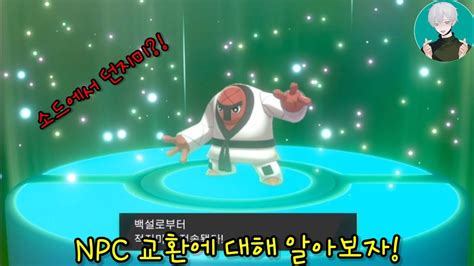 소드에서 못 얻는 던지미를 얻다 포켓몬스터 소드실드 Npc 교환 총정리 Youtube