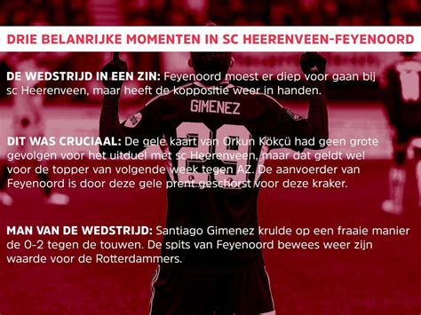 Feyenoord Boekt Tegen Sc Heerenveen Zwaarbevochten Zege En Herovert