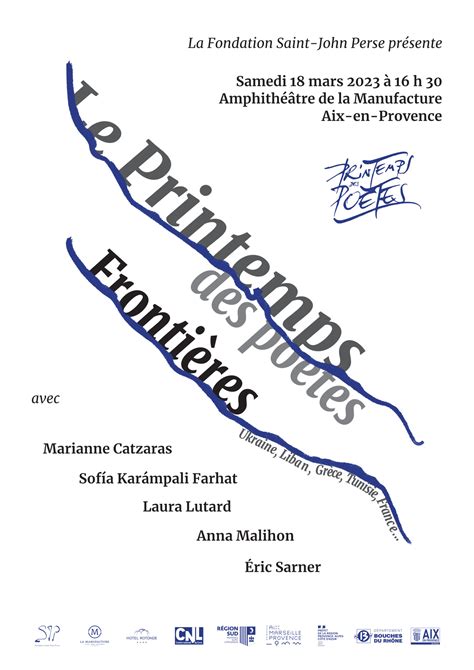 Printemps Des Poètes 2023 Frontières Avec Marianne Catzaras Sofía Karámpali Farhat Laura