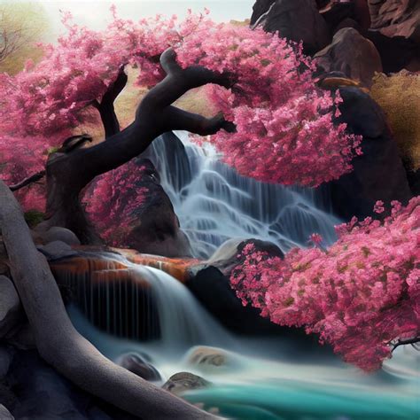 Árbol De Sakura De Flor De Cerezo Con Flores Rosas E Ilustración De