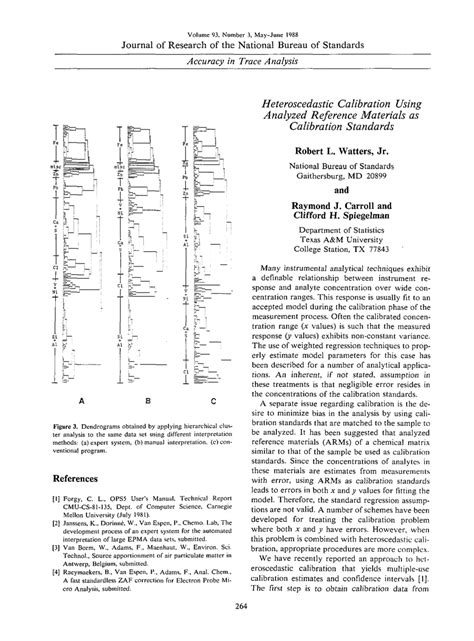 pdf heteroscedastic calibration using analyzed reference materials as