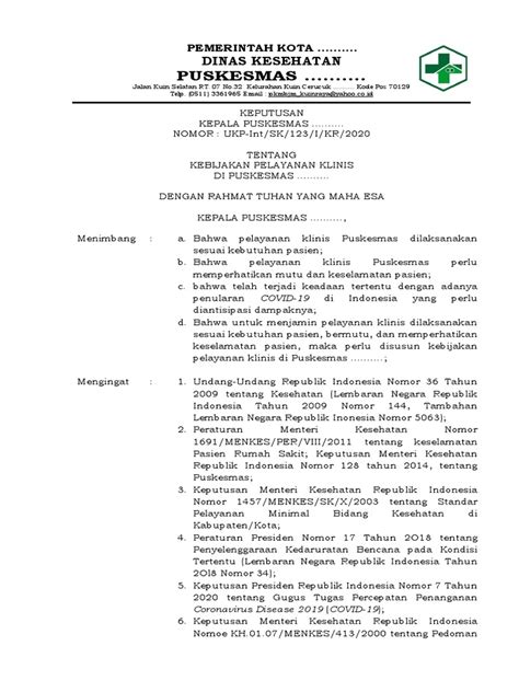 3211 Contoh Sk Pelayanan Klinis Pdf