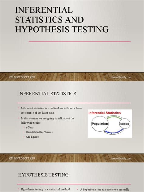 Inferential Statistics And Hypothesis Testing Pdf Statistical Hypothesis Testing Statistics