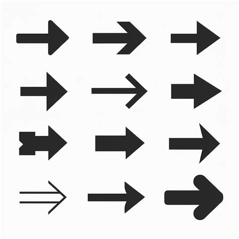 Premium Vector A Collection Of Arrow Symbols In Various Orientations