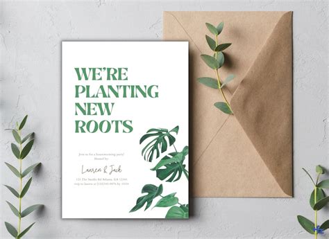 Housewarming Invitation Housewarming Party Invite Plant Lovers Moving