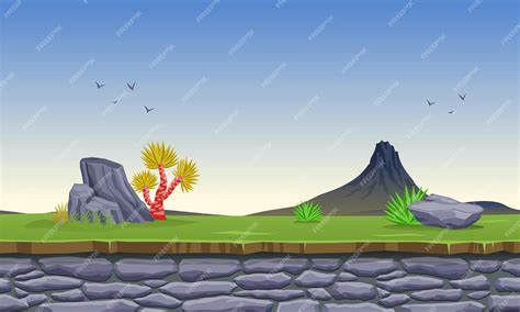 Premium Vector Game Platform Seamless 2d Background Design