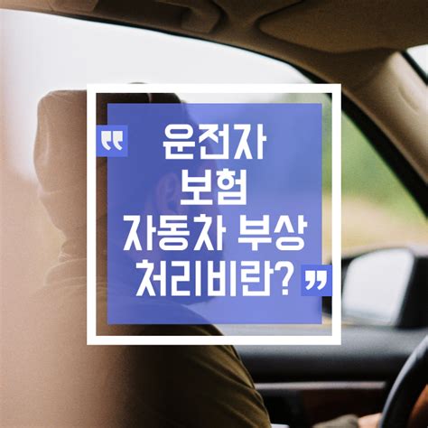 운전자 자동차사고 부상 처리비용 보험에 대해 네이버 블로그