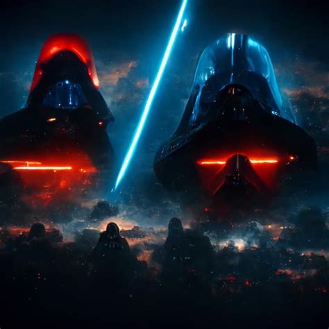 Premium Ai Image Darth Vader And Darth Vader Sit In Front Of A Dark