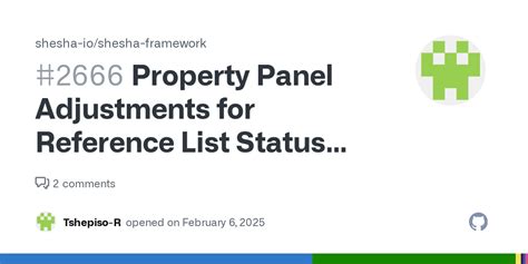 Property Panel Adjustments For Reference List Status Component · Issue