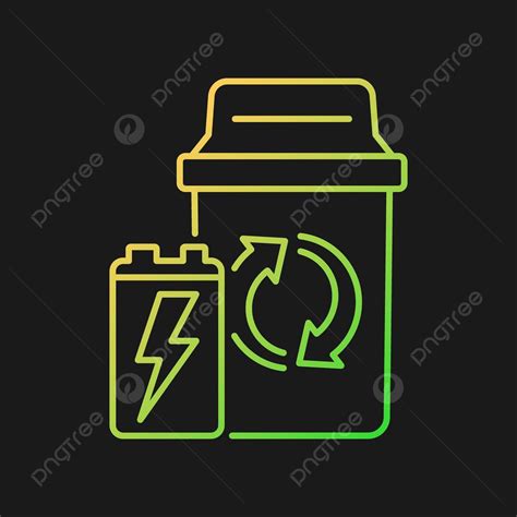 Gradient Vector Icon For Dark Theme Container For Battery Disposal