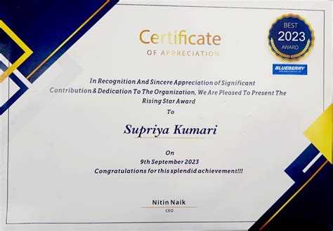Supriya Kumari On Linkedin Risingstar Hr Award Certifications