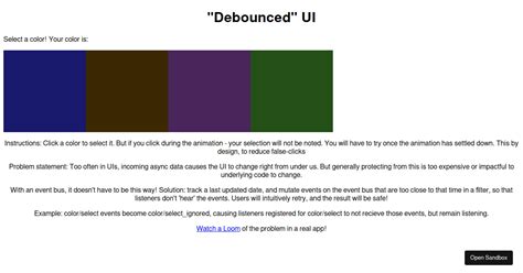 Debounced UI Cards Codesandbox