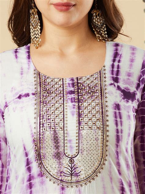 Buy Kalini Ethnic Motifs Embroidered U Neck Gotta Patti Kurta With