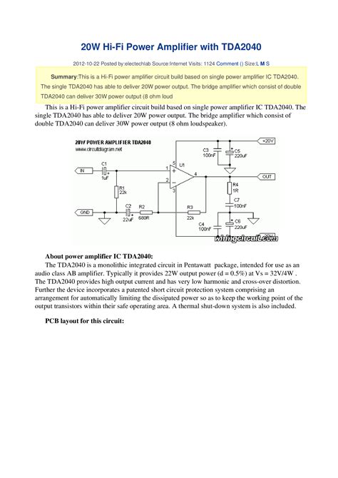 Doc Tda 2040 Amp Circuit Dokumen Tips
