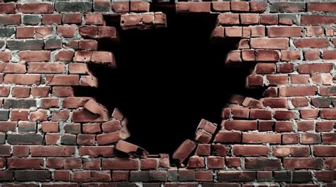 Exploding Brick Wall Background Premium Ai Generated Image
