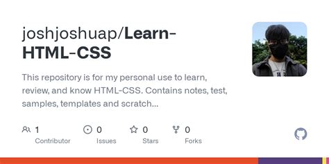 GitHub Joshjoshuap Learn HTML CSS This Repository Is For My Personal Use To Learn Review