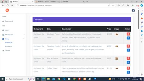 responsive catering management system in php project in php with source