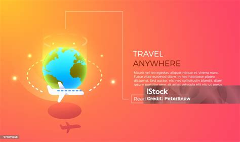 어디서 나 세계의 휴일에 대 한 휴가 및 관광 개념 여행 배너 일러스트 벡터 배경 등 3차원 형태에 대한 스톡 벡터 아트 및 기타 이미지 Istock