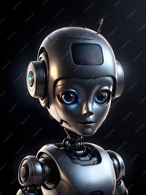 Premium Photo Cute Robot Chat Bot Neural Network Artificial Intelligence On A Black Background