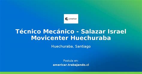 Técnico Mecánico Salazar Israel Movicenter Huechuraba Trabajando