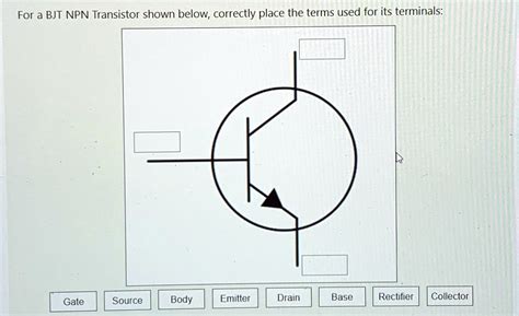 For A Bjt Npn Transistor Shown Below Correctly Place The Terms Used