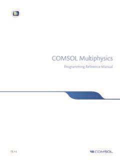 Comsol Multiphysics Programming Reference Manual Comsol Multiphysics