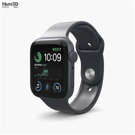 Apple Watch Se 2022 44mm Midnight Aluminum 3d 모델 다운로드 스마트워치 On