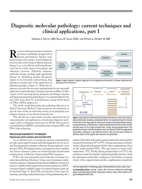 Diagnostic Molecular Pathology Pdf Polymerase Chain Reaction Real