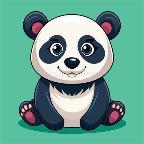 Cute Panda Vector Art Illustration Panda Bear Vector Illustration
