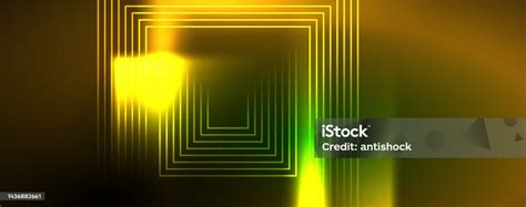 네온 빛나는 선과 각도 마법의 에너지 공간 조명 개념 벽지 배너 배경 전단지 카탈로그 표지 전단지에 대 한 벡터 그림 검은색에 대한 스톡 벡터 아트 및 기타 이미지 Istock