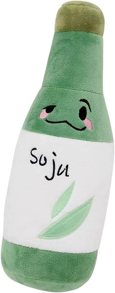 Korean Soju Bottle Plush Toy Cute Stuffed Party Alcohol Beer Wine Lover