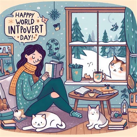 Design For World Introvert Day Premium Ai Generated Image