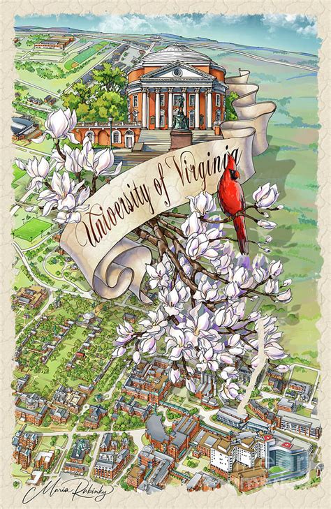Uva Campus Illustration Digital Art By Maria Rabinky Fine Art America