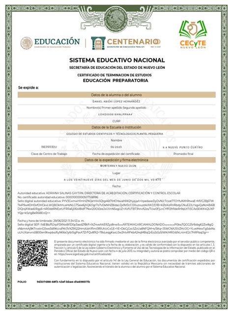 Certificado Cecyte Pdf