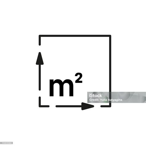 Square Meter Size Surface M2 Icon Measuring Area Dimension Sign Measure