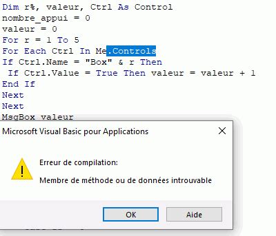 Boucle Avec Nom Checkbox Variable