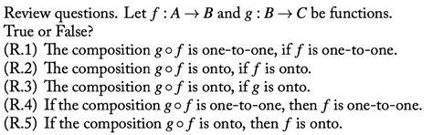 Solved Review Questions Let F AB And G BC Be Functions Chegg